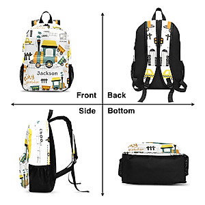 Personalized School Backpack,Transportation Choo Choo Train Cartoon Custom Casual 17 Inch Durable Bag for Girls Boys