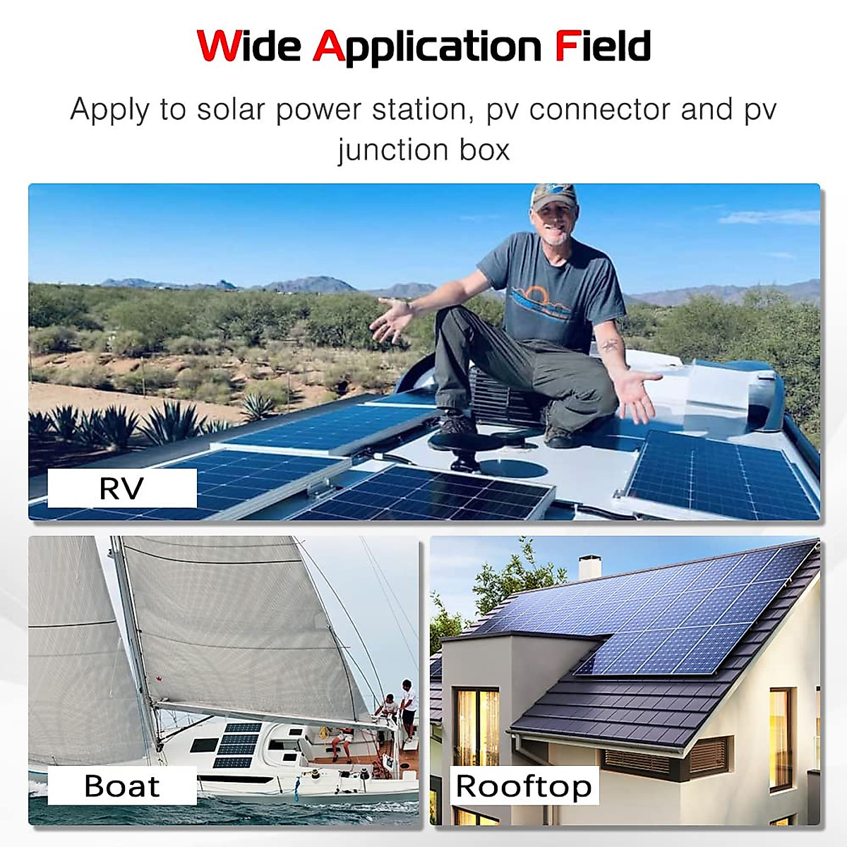 12AWG Power Solar to XT60 Charge Extension Cable, XT60 Female to Male Connector for Solar Panel to RC Battery RV Portable Power Station Solar Generator 10Ft