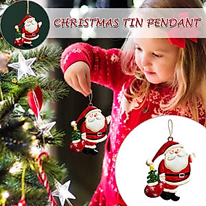 QAZIUY Christmas Ornaments Set Holiday Xmas Christmas Tree Ornament Decorations Santa Snowman Pendant Hand-Painted Decoration American Retro Christmas Tree Decoration for Home Holiday Party New Year