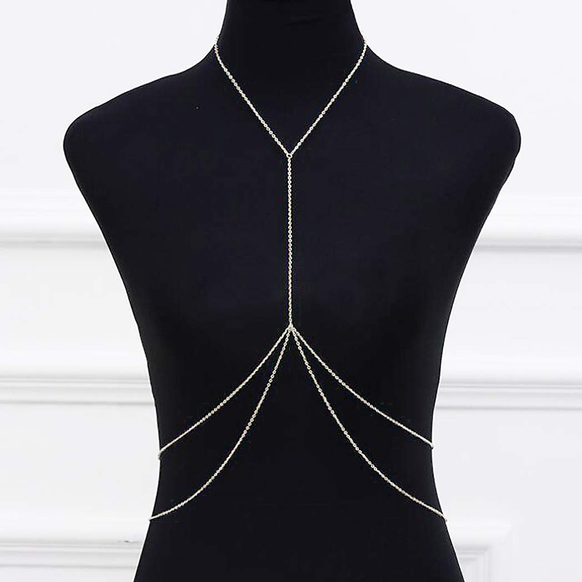 Chicque Sexy Body Chain Silver Harness Bikini Body Jewelry Layered Belly Waist Chain Party Body Accessory for Women and Girls