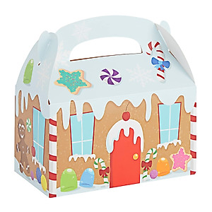 Juvale 24-Pack Gingerbread Treat Boxes, 6.2 x 3.3 x 3.5 Inches Party Favor Boxes, Christmas Treat Boxes for Cookies and Goodies for Kids
