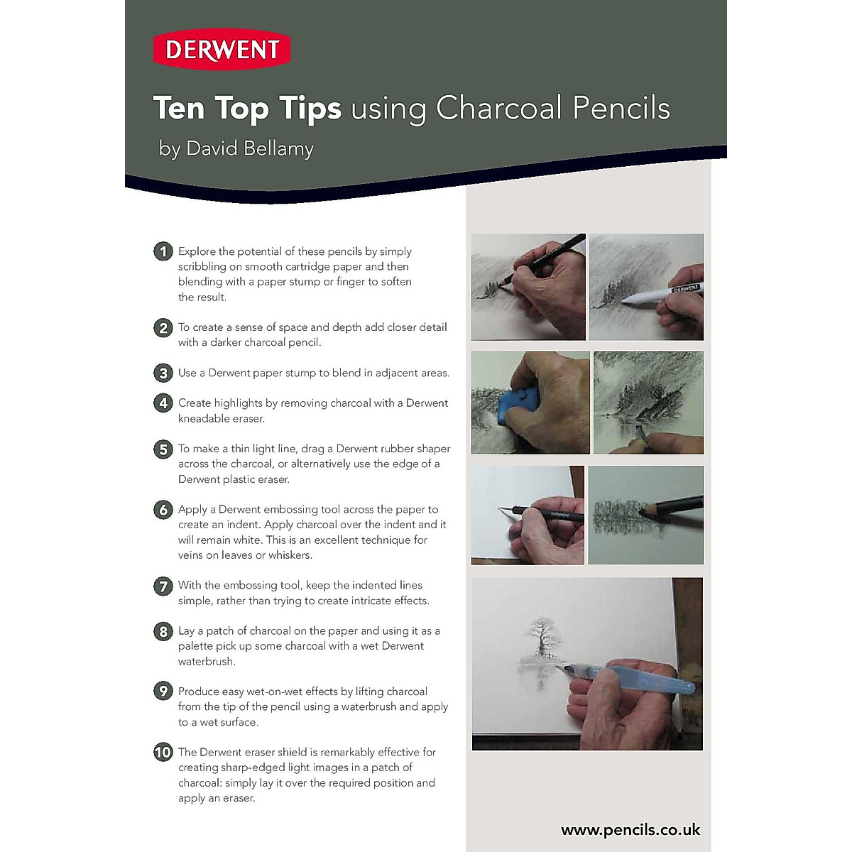 Derwent Charcoal Collection, Pack, 10 Count (2300675)