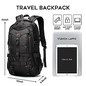 KAKA Travel Backpack Fight Approved with 17.3 inch Laptop Lackpack Compartment Outdoor Duffle Bag for men and women