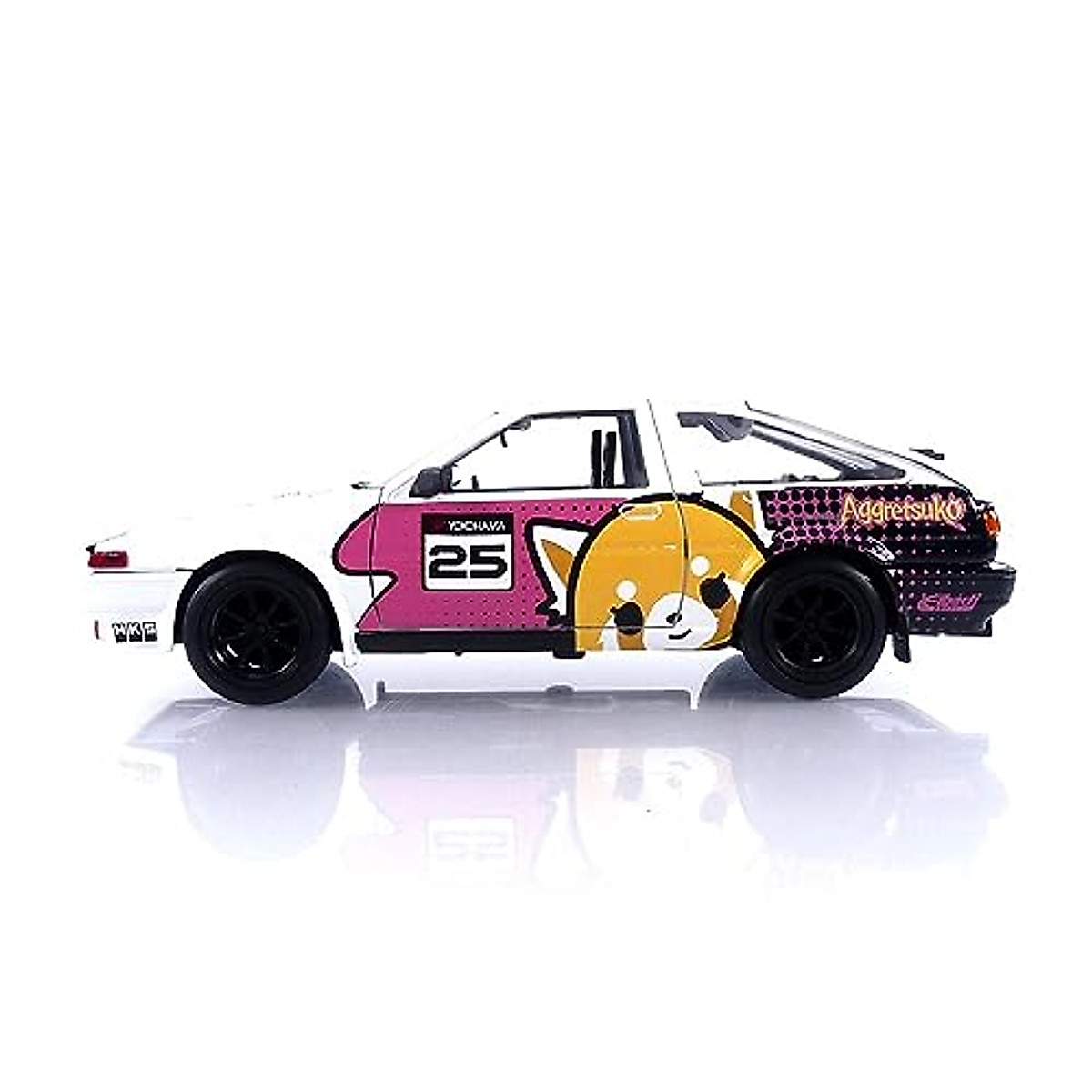 Jada Toys Sanrio 1:24 1986 Toyota Trueno (AE86) Die-cast Car & Aggretsuko Figure, Toys for Kids and Adults (33725)