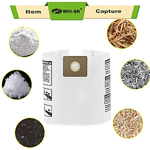 5 Pack Shop Vac 3 Gallon Bags - 90669 All Around Collection Type C Vacuum Bags, part # 9066900 9066933