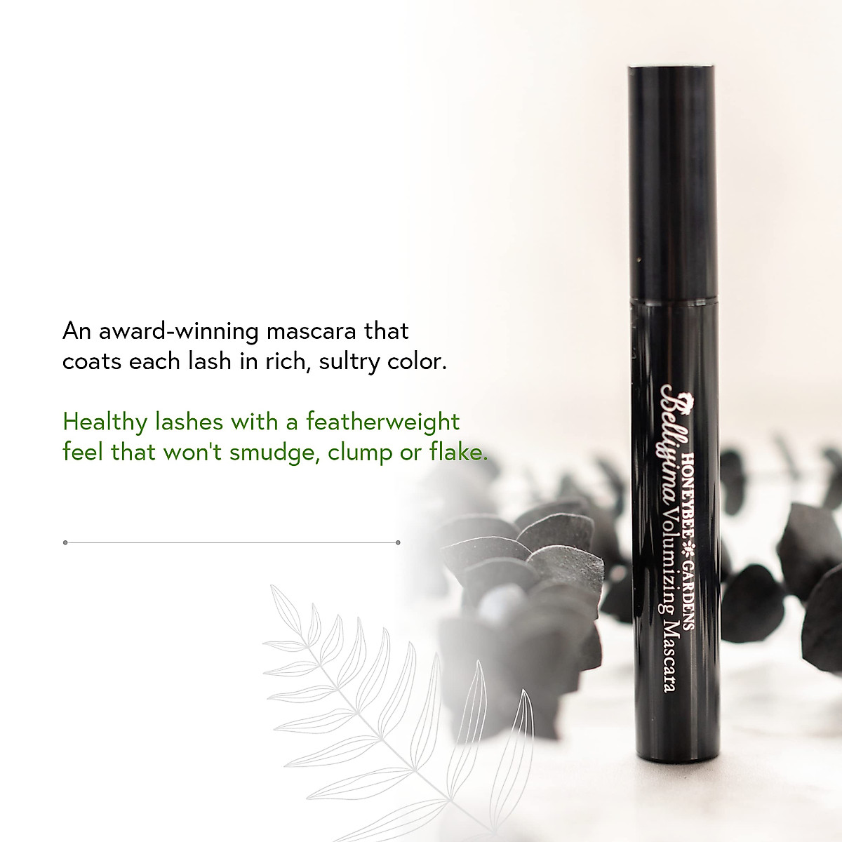 Honeybee Gardens Bellissima Volumizing Mascara In Black Lace, Lightweight And Bold, Non-Smudging, Vegan, Gluten-Free, Cruelty-Free, Net Wt. 0.13 oz.