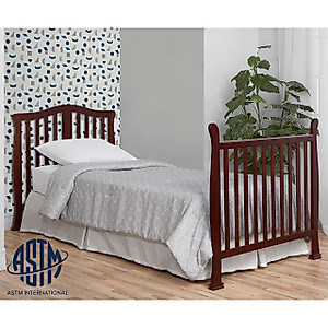 Dream On Me Addison 4-in-1 Convertible Mini Crib in Espresso, Greenguard Gold Certified, Non-Toxic Finishes, Built of New Zealand Pinewood, Comes with 1” Mattress Pad