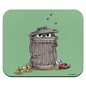 Sesame Street Trash Can Oscar The Grouch Low Profile Thin Mouse Pad Mousepad
