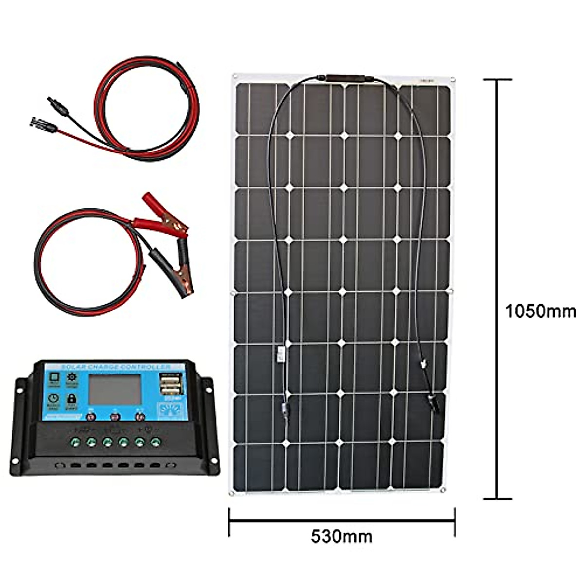 DSJ 12V 300W Monocrystalline Solar Panel - Home Flexible Solar System Kit with 12V 10A Solar Controller for Rv, Boat, Cabin, Caravan