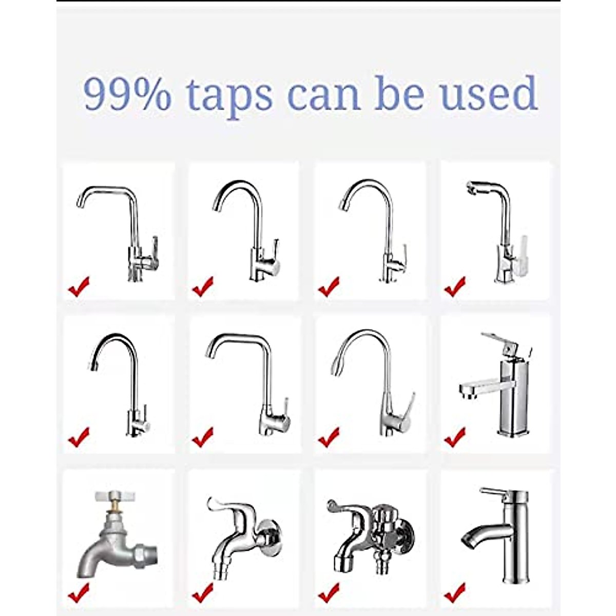 Furiencindy 2 faucet sprayer attachment, rotatable 360° faucet, with removable hose adapter attachment,splash-proof extension faucet, booster shower and water saving device, with two adjustment modes.