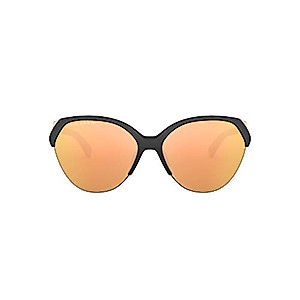 Oakley Women's Oo9447 Trailing Point Rectangular Sunglasses, Matte Black/Prizm Rose Gold Polarized, 65 mm