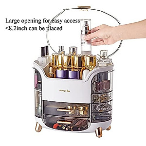 MNZJIA Cosmetics Makeup Organizer,Skincare Organizer,Dustproof Waterproof Large Cosmetics Organizer,Jewelry Lipstick Organizer(White)