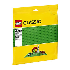 LEGO Classic Green Baseplate 2304 Supplement for Building, Playing, and Displaying Creations, 10in x 10in, Large Building Base Accessory for Kids and Adults (1 Piece)