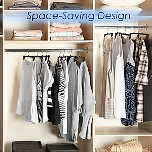 Hanger Central Space Saving 30 Pack, Heavy Duty Slim Plastic Pants Hangers, Ridged Non-Slip with Pinch Clips, 360-Rotating Chrome Swivel Hook, in Black, 10/12/14 Inch (12")