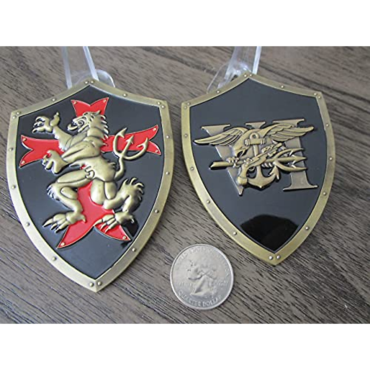 Set of Six Navy Seal Team Six Challenge Coins DEVGRU Squadrons Blue, Gold, Red, Silver, Grey & Black