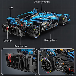NEWRICE Formula 1 Racing Car Building Blocks Kit,MOC 1:8 Scale Model Car, Collectible Sports Car Toys,for 14+ Year Boys.Adult.New 2022(1667 Pieces)