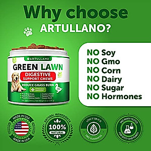 Grass Burn Spot Chews for Dogs - Dog Pee Lawn Spot Saver Caused by Dog Urine - Grass Treatment Rocks - Cranberry + Digestive Enzymes - Dog Urine Neutralizer for Lawn