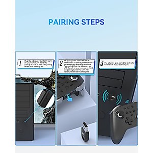 GuliKit 2.4G Bluetooth Adapter Controllers Wireless (Kingkong, King Kong 2 Pro & 2), Zen Pro Controller, Supports Windows7/8/10/11, black, PC02