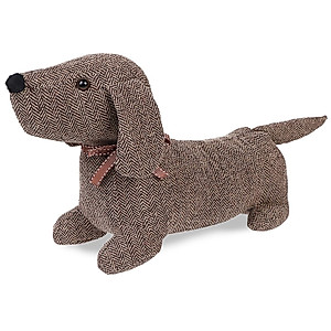 CERAYOU Cute Animals Decorative Door Stoppers, Soft Durable Fabric Weighted Interior Wall Protector for Home & Office, Anti Collision Heavy Duty Compact Floor Decor Book Stopper, Brown Dog