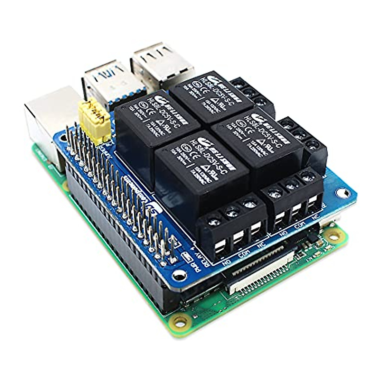 PiRelay EXPANSION BOARD FOR RASPBERRY PI Raspberry Pi A+/B+/2B/3B/3B+ Loads up to 240VAC/7A,125VDC/10A by SB Components