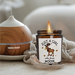 Mancheng-zi Moose Gifts for Women Girls Moose Lovers, Funny Moose Gifts, Moose Themed Gifts, Just a Girl Who Loves Moose Scented Candles
