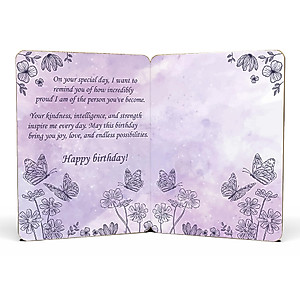 Daughter Birthday Card - | Made From Real Bamboo | 6" X 4.5" - 1 Pack (With Envelope) | Laser Cut, Butterfly Themed Birthday Card For Daughter or Step-Daughter | ( Birthday Card Daughter )