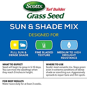 Scotts Turf Builder Sun and Shade Mix for Extreme Conditions including Full Sun and Dense Shade, 7 lbs.