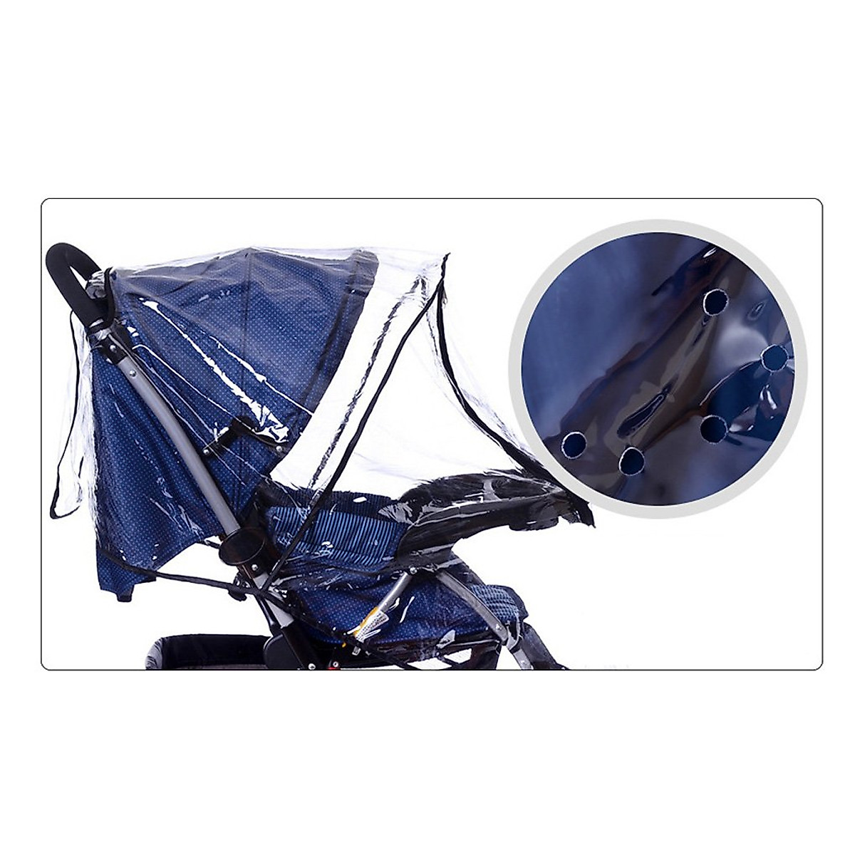 Clear Stroller Rain Cover Travel Weather Shield Breathable Windproof Waterproof Baby Pram Stroller Rain Cover Canopy Protect from Rain Wind Sun Dust Snow Universal Baby Stroller Accessories