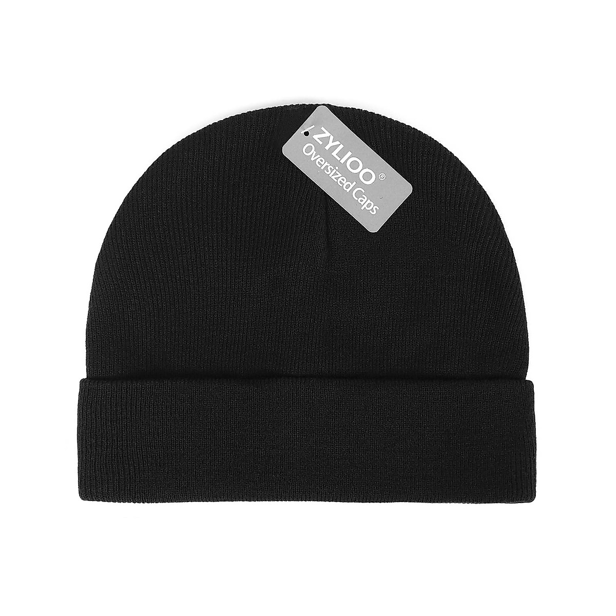 Zylioo Large Size Warm Beanie Cap,Winter Knitted Skiing Cap for Big Heads,Solid Color Warm Watch Cap