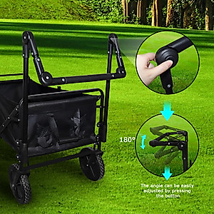 VOONKE Folding Wagon Push Handle, Adjustable Universal Wagon Handle Attachment, Replacement Folding Kids Wagon Pusher for Folding Beach Cart Stroller Attachment Compatible (Wagon Not Included)