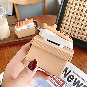 UR Sunshine Super Cute Lying On Box Sleeping Yellow Cat Earphone Case for AirPods Pro, Kawaii Peaceful Kitty Soft Silicone Gel Earbud Cover Case Compatible with AirPods Pro +Hook