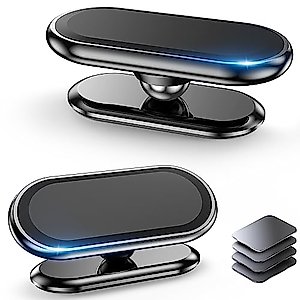 【2-Pack】 Magnetic Phone Holder for Car, [ Super Strong Magnet ] [ 4 Metal Plate ] Carmount 2.0 Magnetic Phone Mount [ 360° Rotation ] Universal Dashboard Adhesive Magnetic Phone Holders for Your Car