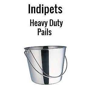 Indipets Heavy Duty Stainless Steel Pail - 2 Quart - Durable Dog Food and Water Storage