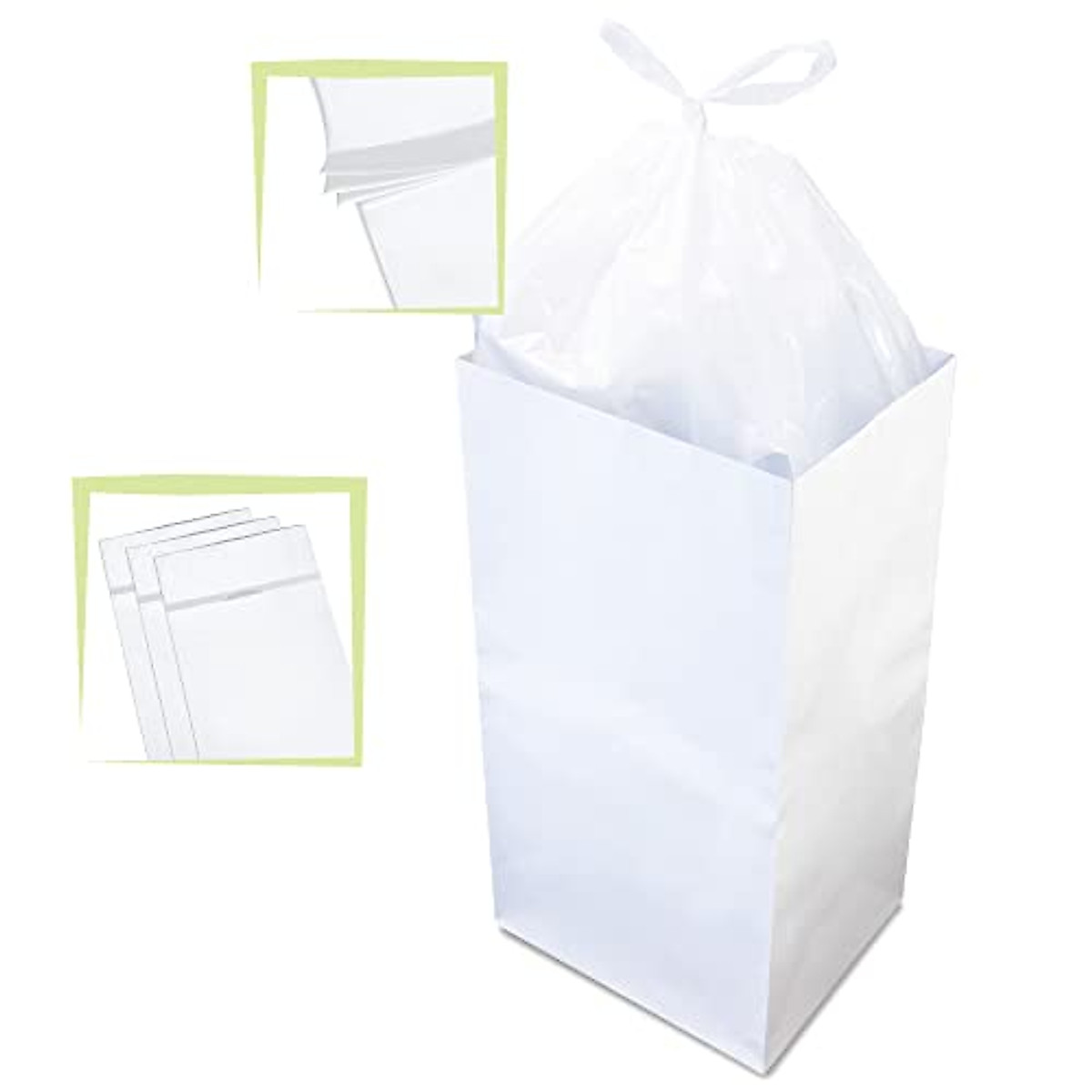 Clean Cubes (Multi-Liner 30 Gallon Trash Cans & Recycle Bins for Sanitary Garbage Disposal. Disposable Containers for Parties, Events, Recycling, and More. 3 Pack (White)
