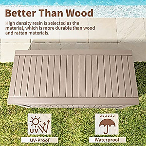 JUMMICO 150 Gallon Resin Deck Box Larage Outdoor Storage Box Waterproof UV Resistant Lockable Storage Container for Patio Furniture, Toys, Cushions, Garden Tools (Yellow)