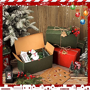 Tenceur 36 Set Christmas Gift Boxes with Lids Bulk 9 x 4 x 4 Inch Kraft Gift Box Empty Gift Box with Christmas Tag Raffia Twine for Xmas Holiday Valentine's Day Wedding Bridesmaid Birthday Party Favor