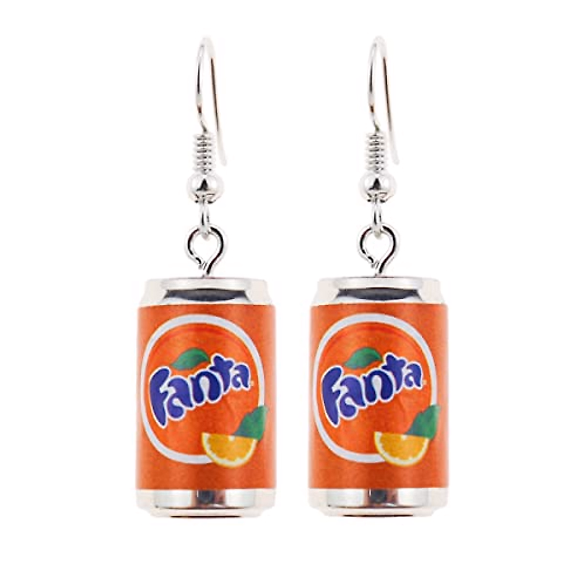 3D Mini Simulation Beer Bottle Earrings Drinks Bottle Drop Dangle Earrings Mug Can Earrings Creative Party Jewelry for Unisex-Fanta