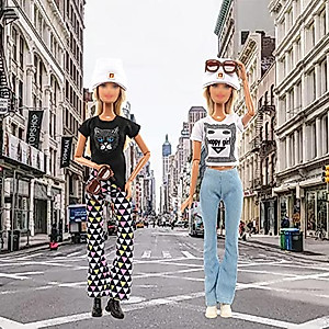 27 Pcs Doll Clothes and Accessories Including 8 Set Clothes Hooded Sport Suits Fashion Outfits Tops and Pants/Shorts with 15 Pairs of Shoes 4 Accessories for 11.5 Inch Dolls(Doll NOT Include)