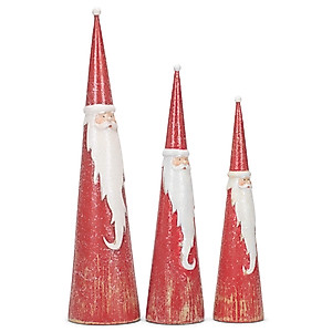 RAZ Imports Holiday Heritage 16" Cone Santa, Set of 3