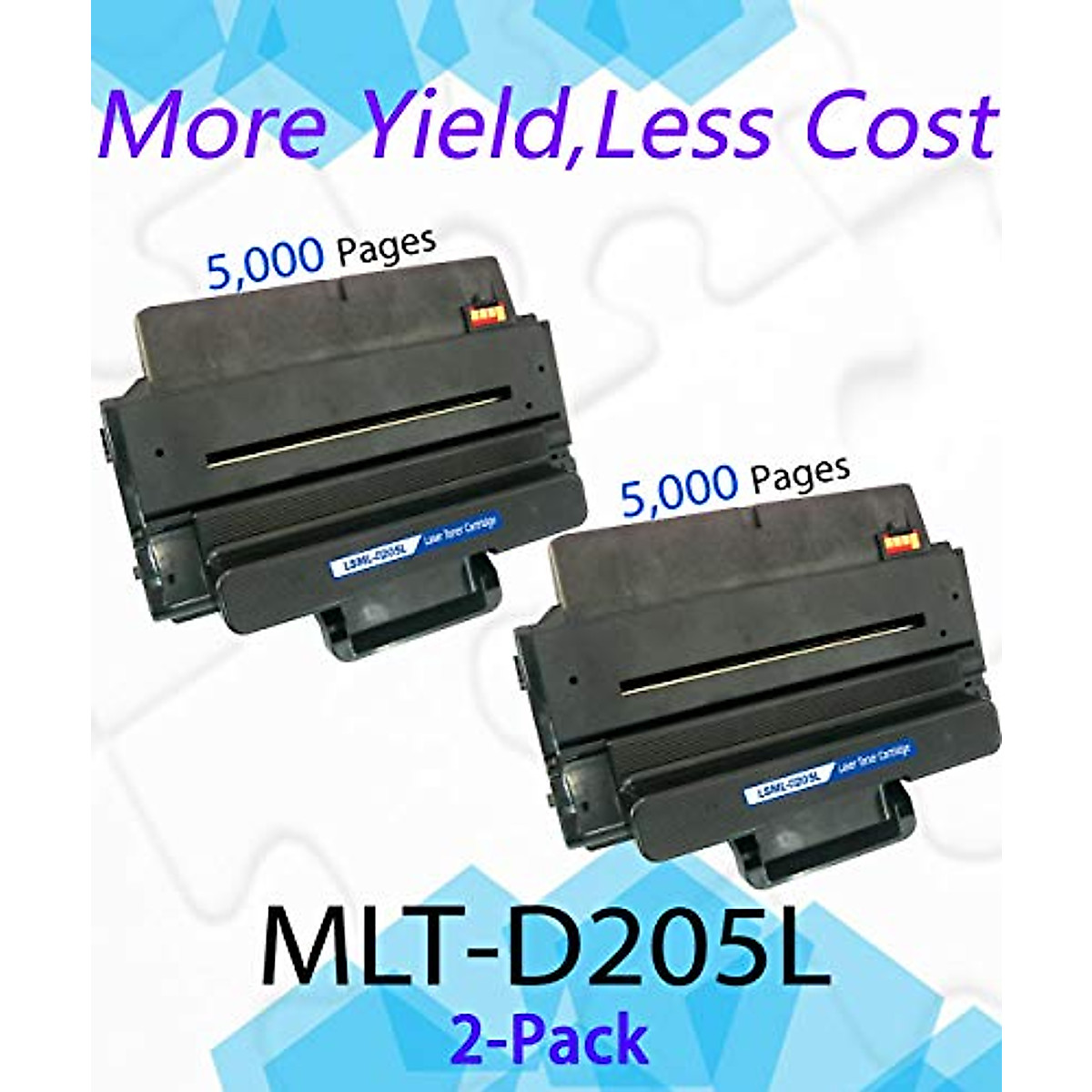 (2-Pack) Compatible MLT-D205L D205L Toner Cartridge 205L Used for Samsung ML-3712ND SCX-4833 SCX-4835FD SCX-5637 SCX-5639FR SCX-5739FW ML-3310 ML-3312ND ML-3710 ML-3712DW Printer, by EasyPrint