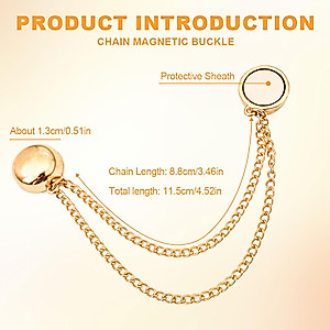 Multi-function Magnetic Clothing Clips, 2024 New Magnetic Clothes Clips Powerful Hijab Magnets with Chain, Safty Shirt Cincher Clip Clothes Pins Fashion Accessories for Women Dress (nut-shaped)