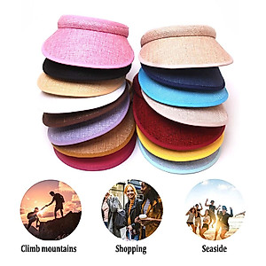 2Pcs Women's Summer Sun Visor Hat UV Protection Lightweight Travel Caps,Outdoor Golf Tennis Cap Beach Visor Sports Cap, Black & Khaki