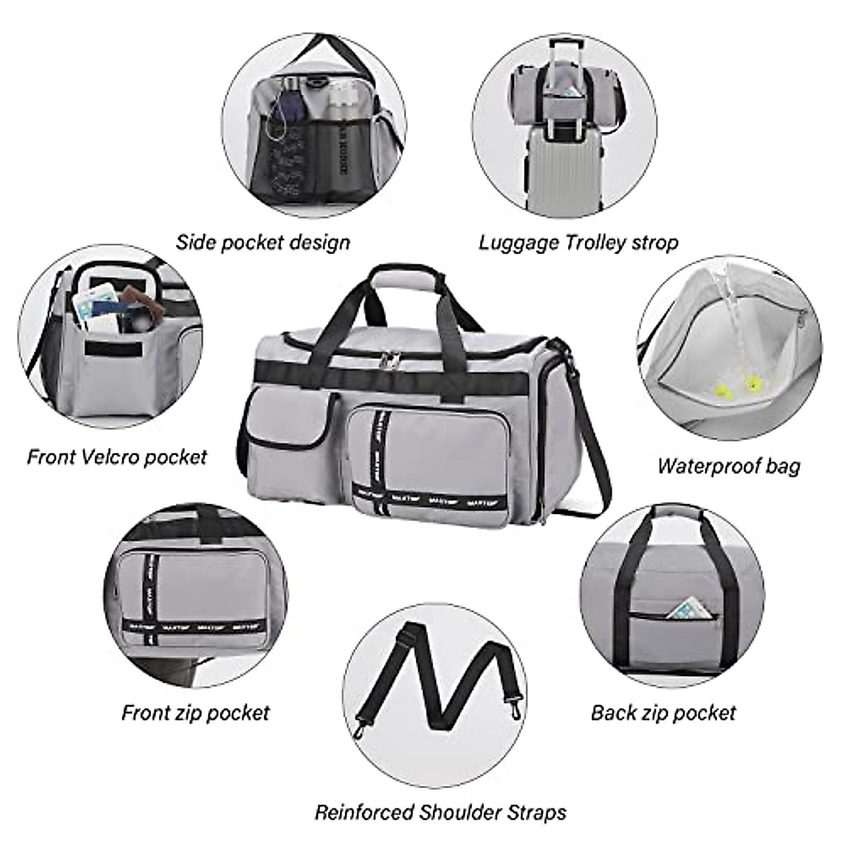 MAXTOP Travel Duffle Bag for Women Carry On Tote Weekender Overnight Bag Large Capacity Duffel Bag With Shoe Compartment,Gym Tote Bag with Dry and Wet Separation