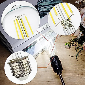 MAXvolador Vintage LED Edison Bulb 60W Equivalent 800 lumens, 6W ST58 LED Filament Light Bulb, Daylight White 5000K Antique Style Lighting, E26 Medium Screw Base, CRI 85+, Non-Dimmable, Pack of 12