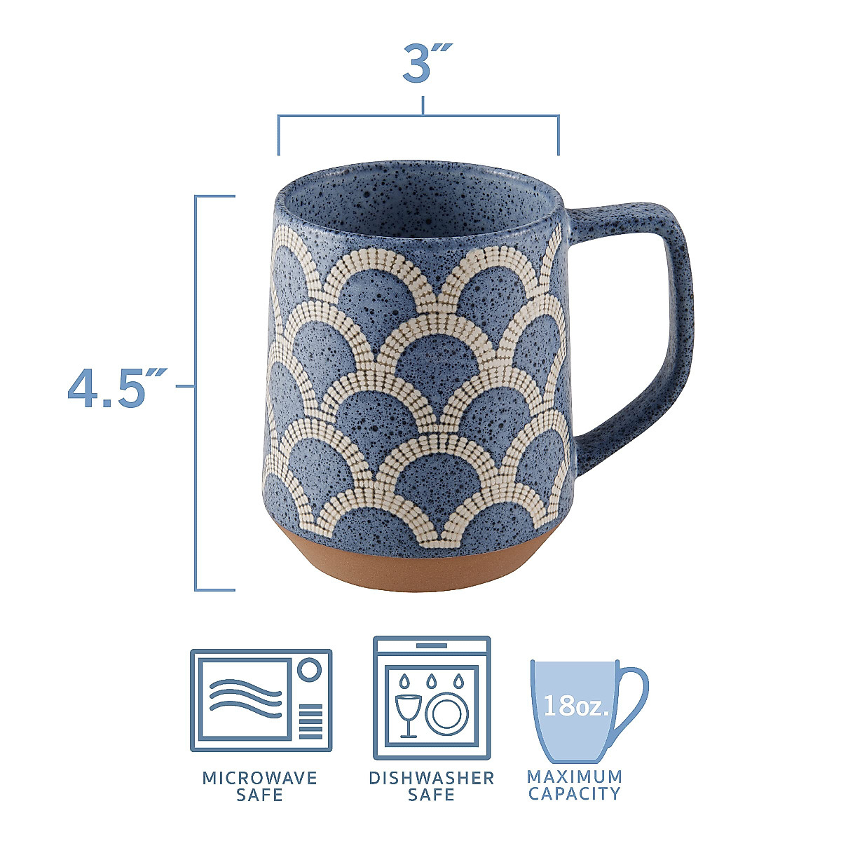 Pfaltzgraff Scales Mug, Set Of 6, 18-Ounce, Multicolor