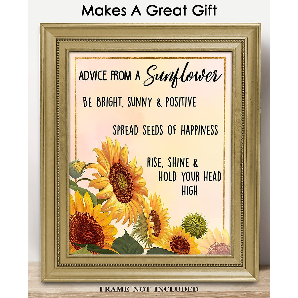 Motivational Wall Art Office Decor for Men & Women: "Hold Your Head" High 8x10 Inspirational, Motivational Poster & Positive Affirmations Wall Decor for Kids