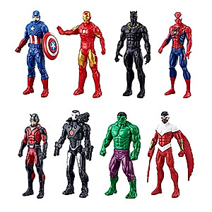 Marvel Avengers Action Figures - Iron Man, Hulk, Black Panther, Captain America, Spider Man, Ant Man, War Machine & Falcon! (8)