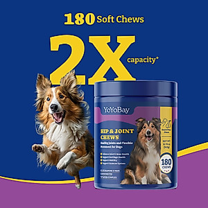 Dog Probiotics for Gut, Immune & Skin Health + Dog Joint Supplement for Anti-Inflammatory, Support Hip & Joint Health, Mobility - 180 Soft Chews