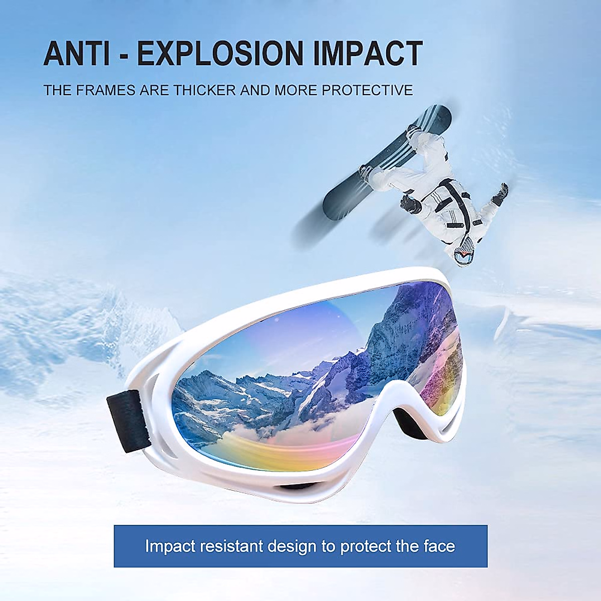 Histure Ski Snowboard Goggles UV Protection Anti Fog Snow Goggles for Men Women Youth