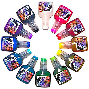 T-Rex Inks Premium Alcohol Inks Starter Set- 12 Vibrant XL Colors - Alcohol Ink for Epoxy Resin Dye, Painting, Tumbler Making & More - Storage Box & Alcohol Ink Blending Solution - 20ml Bottles